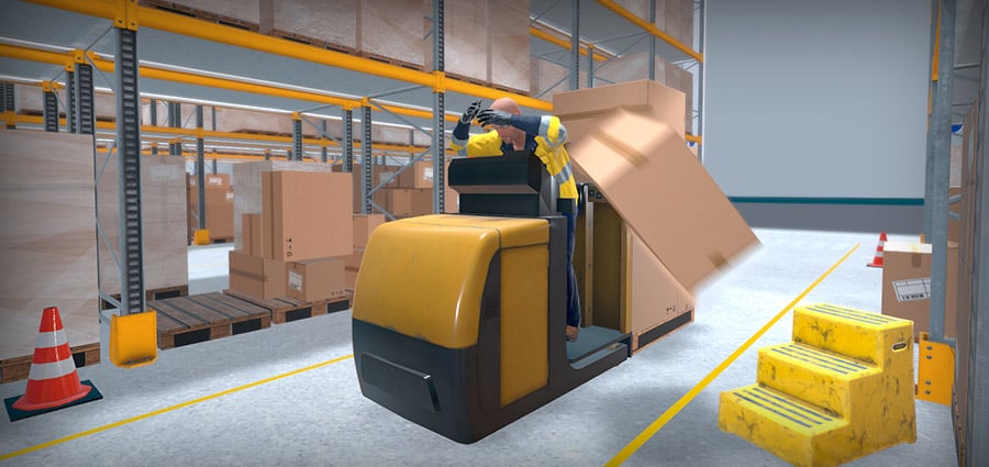 Virtual Reality for risk prevention in logistic warehouses