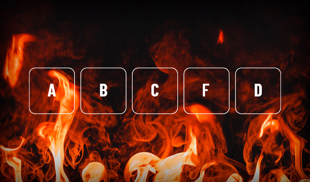 Types of fire and how to extinguish them
