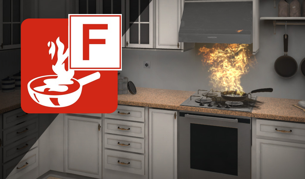 Fuego clase K o clase F: cómo apagar incendios en cocina